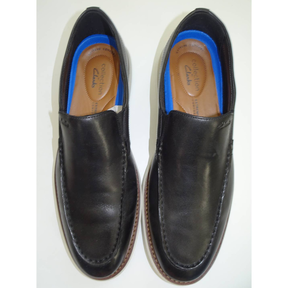 Clarks Men's Brantin Step Loafer 11.5 Black Leather - Gem